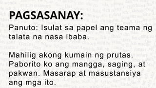Filipino. - Pangungusap at Talata...pptx