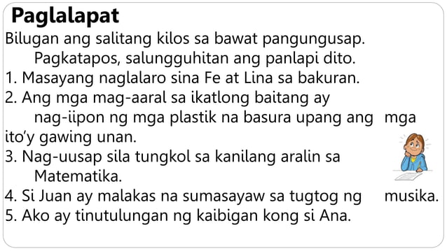 Filipino-3-Lesson-22 Paggamit ng salitang kilos. pptx | PPTX