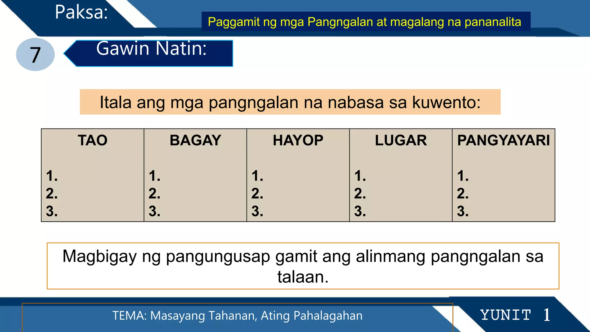 Filipino Grade 4 1st Quarter Week 1 | PPTX