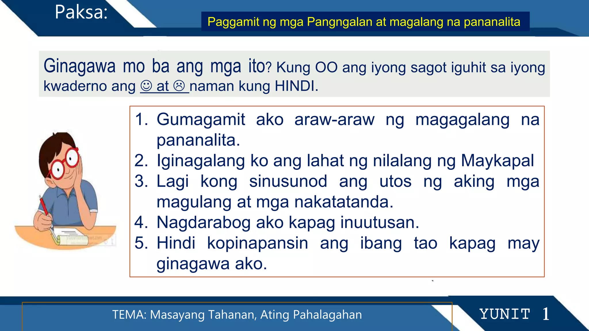 Filipino Grade 4 1st Quarter Week 1 | PPTX