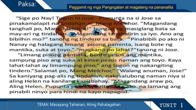 Filipino Grade 4 1st Quarter Week 1 | PPTX