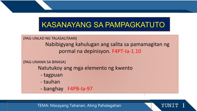Filipino Grade 4 1st Quarter Week 1 | PPTX