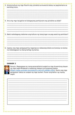 Naging Sultan Si Pilandok/ Kuwentong-Bayan | DOCX