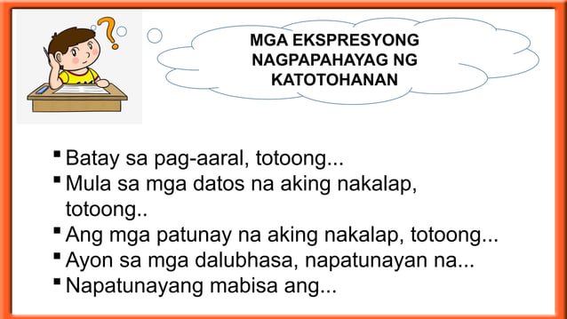 Filipino-9-Mga Ekspresyong Nagpapahayag ng Katotohanan.pptx