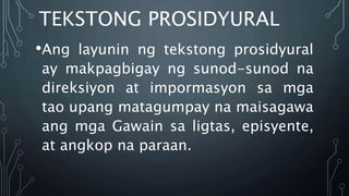 FILIPINO-ARALIN 8 TEKSTONG PROSIDYURAL.pptx