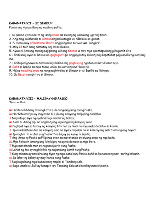 Filipino el filibusterismo quiz | DOCX