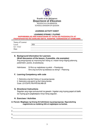 alternative learning system Learning strand 1Filipino-Lesson-1-Pangungusap.docx