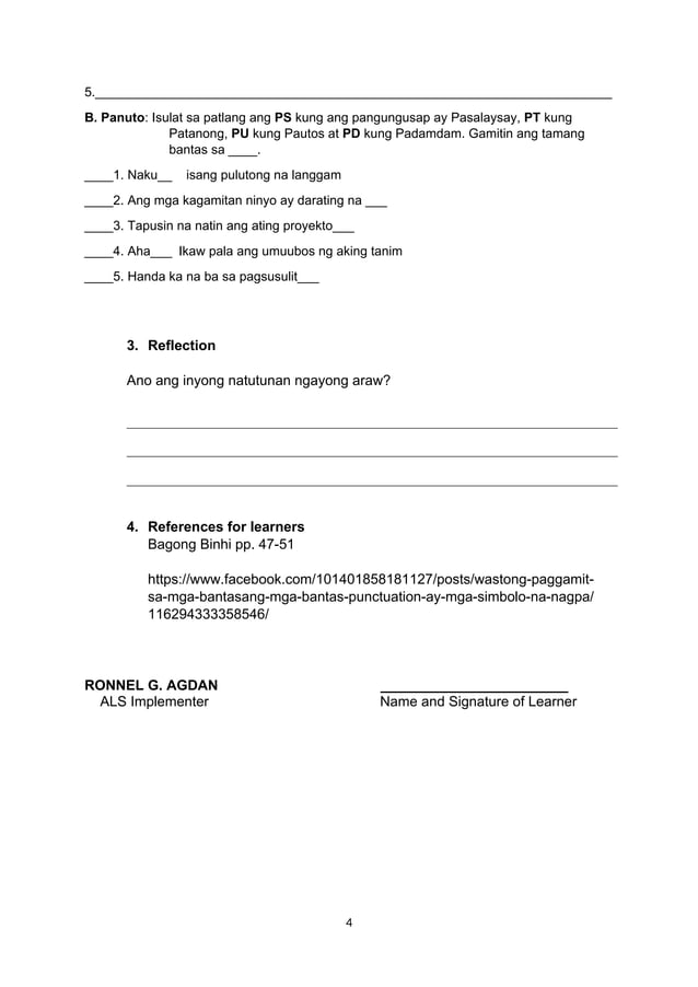 alternative learning system Learning strand 1Filipino-Lesson-1 ...