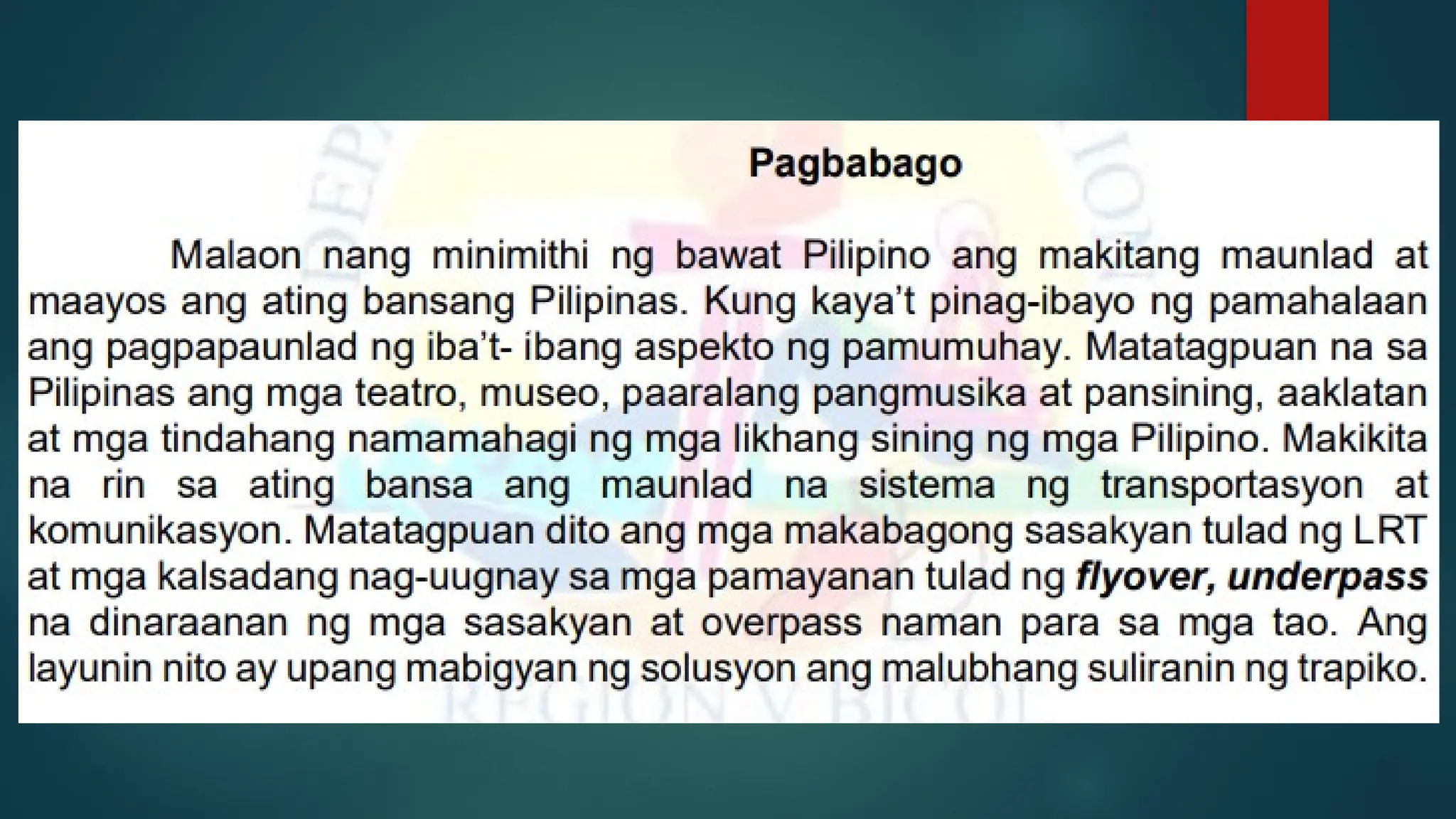 FILIPINO - Pagbabaybay ng Wasto sa mga Salitang Natutuhan sa.pptx