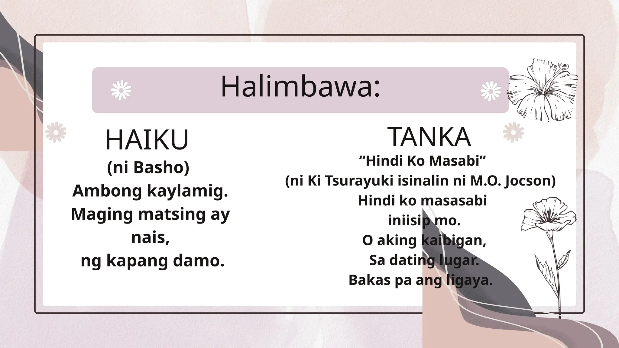 FILIPINO TANKA AT HAIKU GRADE 9 | PPTX