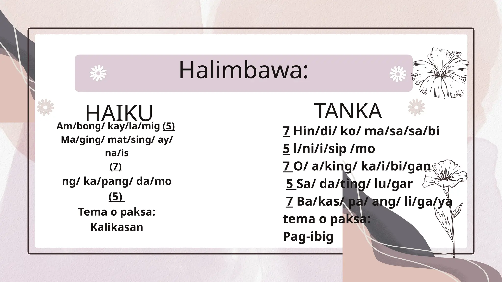 FILIPINO TANKA AT HAIKU GRADE 9 | PPTX