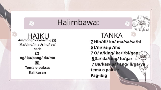 FILIPINO TANKA AT HAIKU GRADE 9 | PPTX