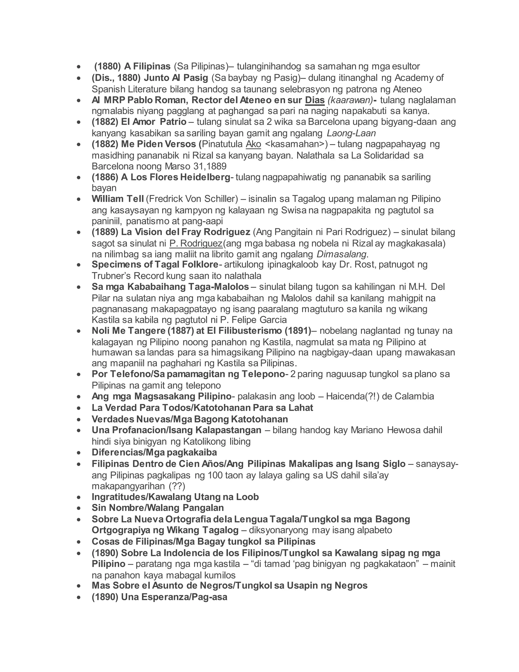 Filipino rizal | DOCX