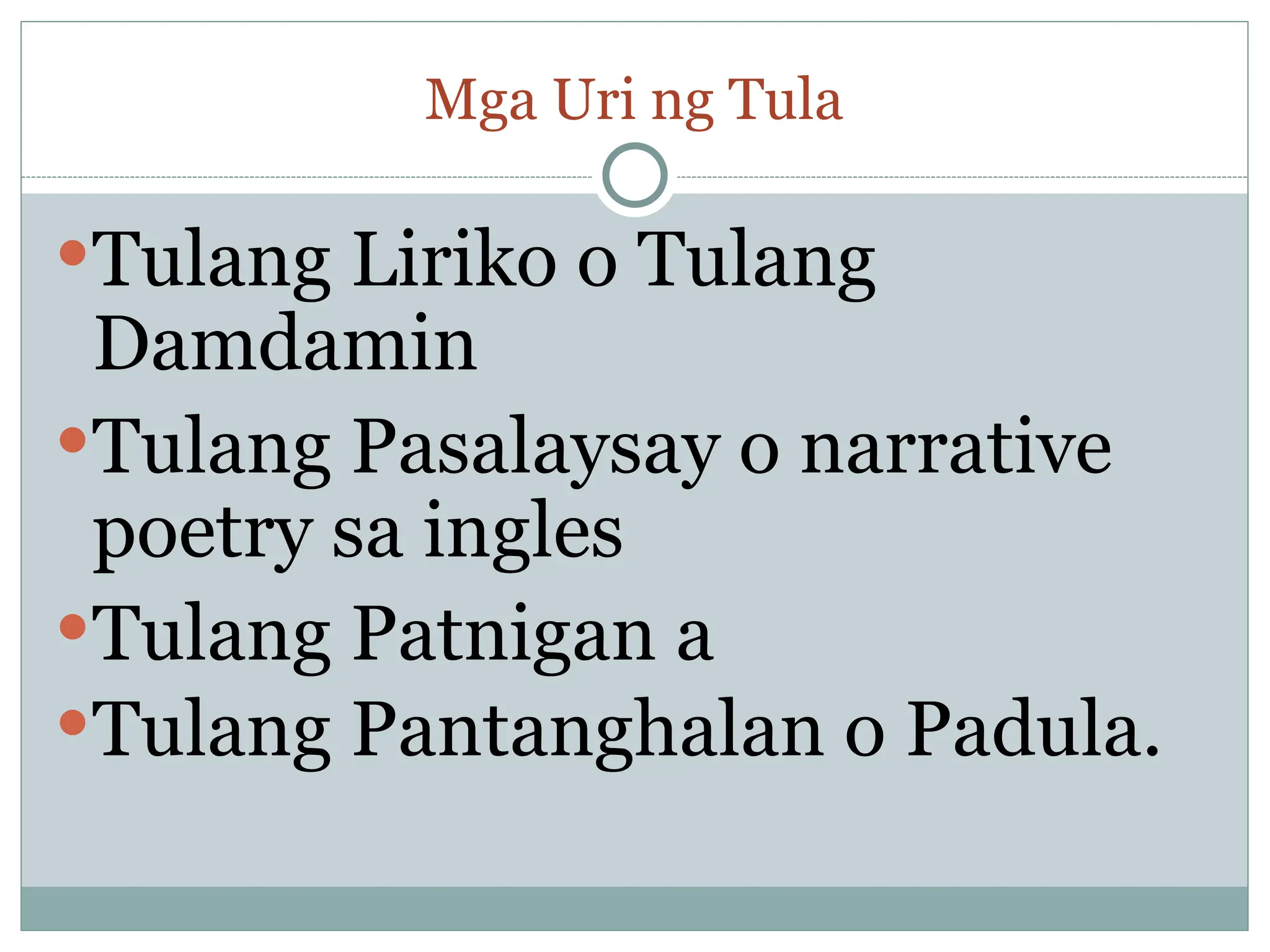 ARALIN SA filipino-tula AT MGA URI NG TULA | PPT