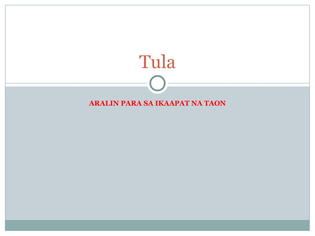 ARALIN SA filipino-tula AT MGA URI NG TULA | PPT