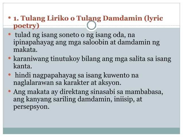 ARALIN SA filipino-tula AT MGA URI NG TULA | PPT