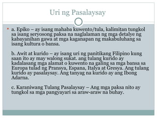 ARALIN SA filipino-tula AT MGA URI NG TULA | PPT