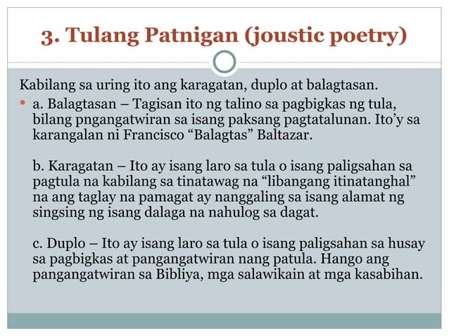 ARALIN SA filipino-tula AT MGA URI NG TULA | PPT