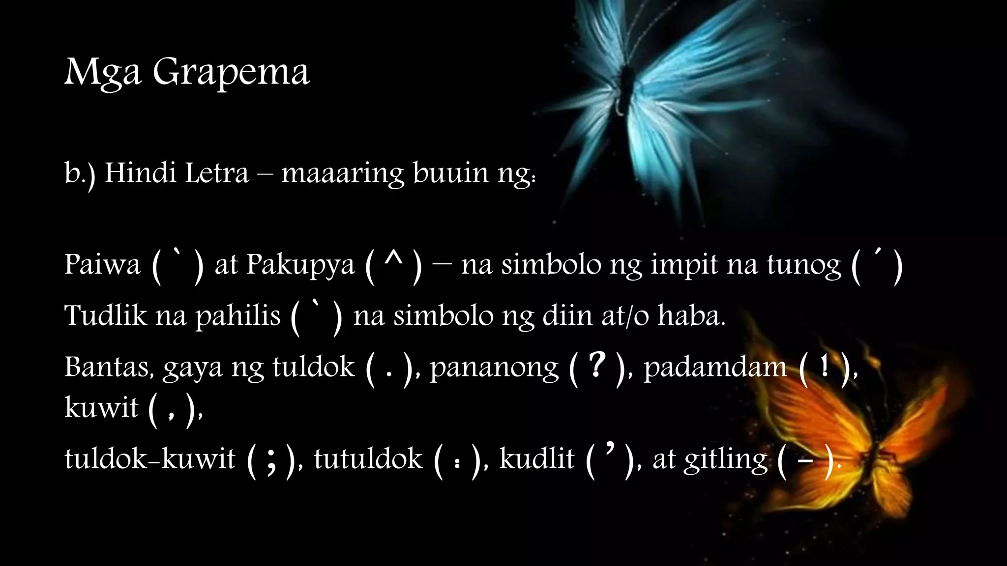 Mga tuntunin sa Pagbabaybay | PPTX
