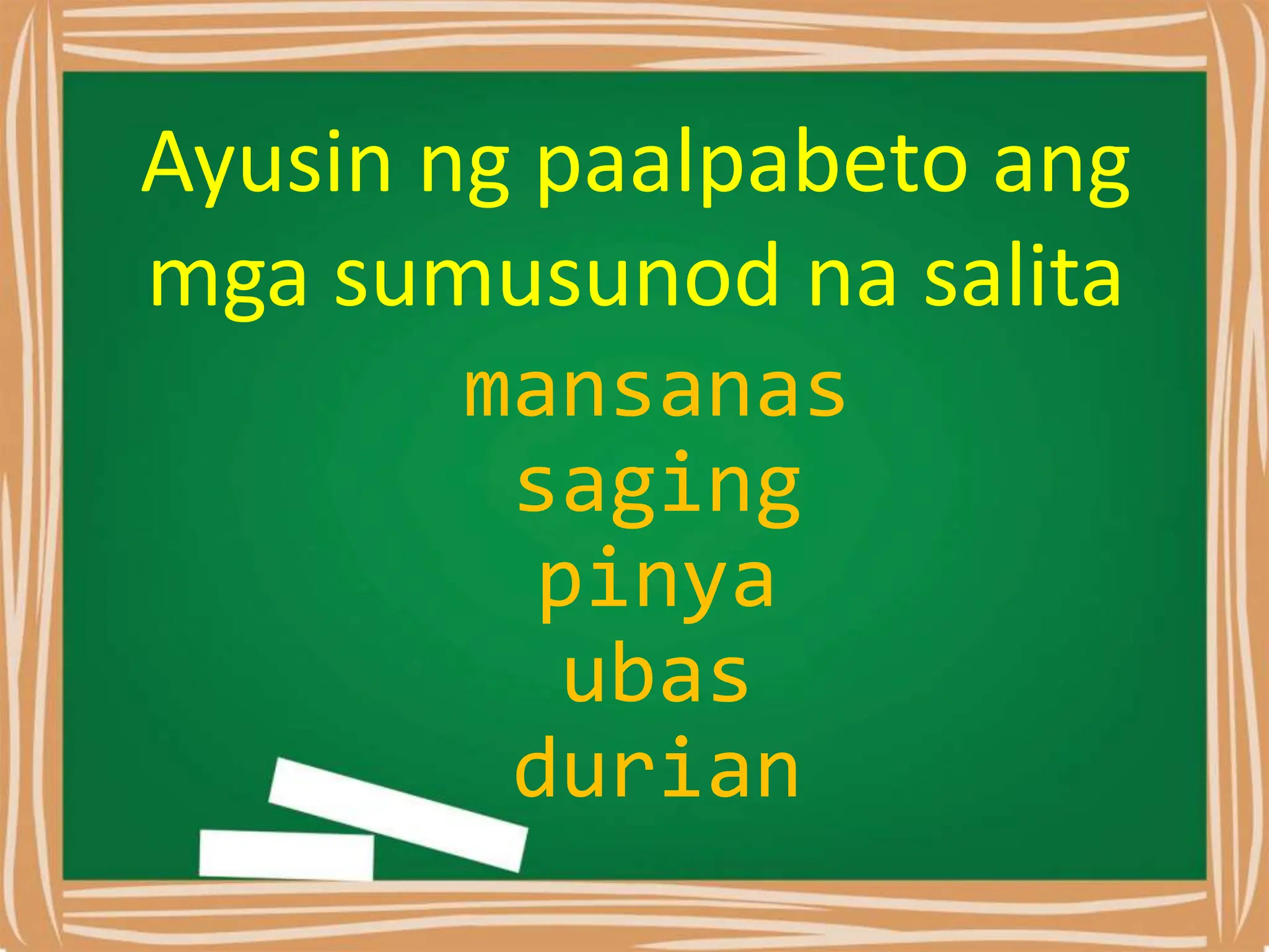 FILIPINO1 - PAGSUNOD SUNOD NG MGA SALITANG PA ALPABETO.pptx