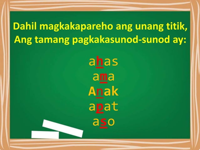 FILIPINO1 - PAGSUNOD SUNOD NG MGA SALITANG PA ALPABETO.pptx