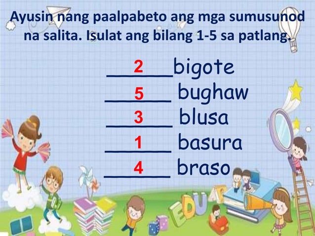 FILIPINO1 - PAGSUNOD SUNOD NG MGA SALITANG PA ALPABETO.pptx