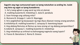 FILIPINO 10 WEEK 1 First Q .pptx - Mitolohiya | PPTX