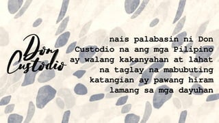 Filipino 10 - Don Custodio at mga Ayos-Maynila | PDF