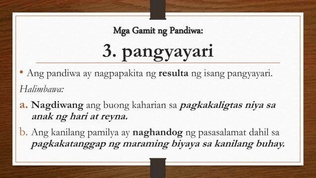 Filipino 10- Gamit ng Pandiwa