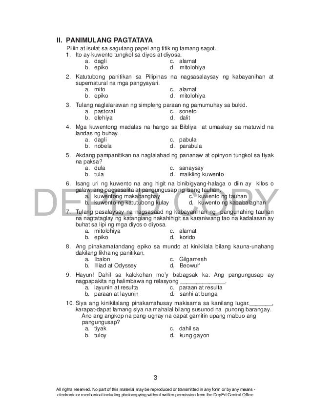 Filipino Grade 10 Learner's Module