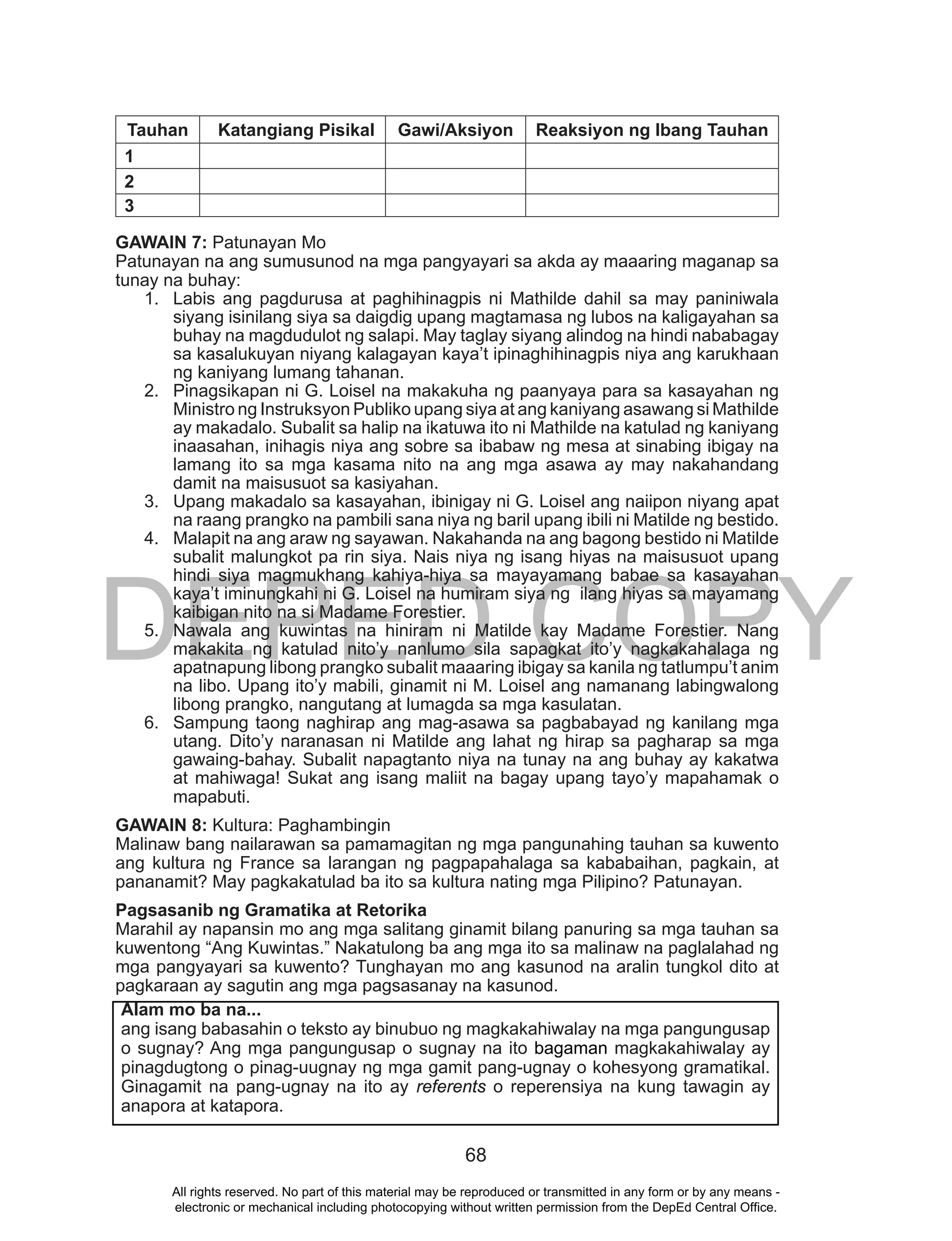 Grade 10 Filipino Module (1st Quarter) | PDF