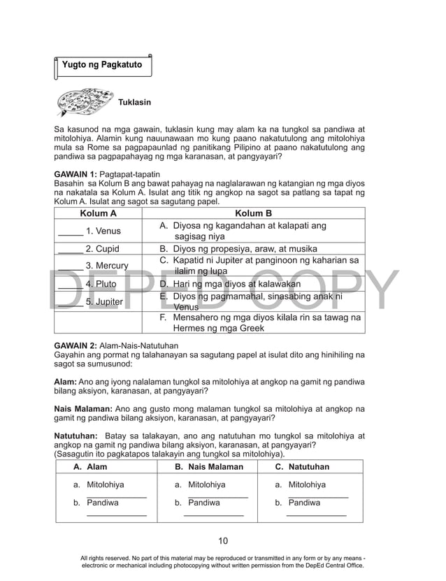Grade 10 Filipino Module (1st Quarter) | PDF