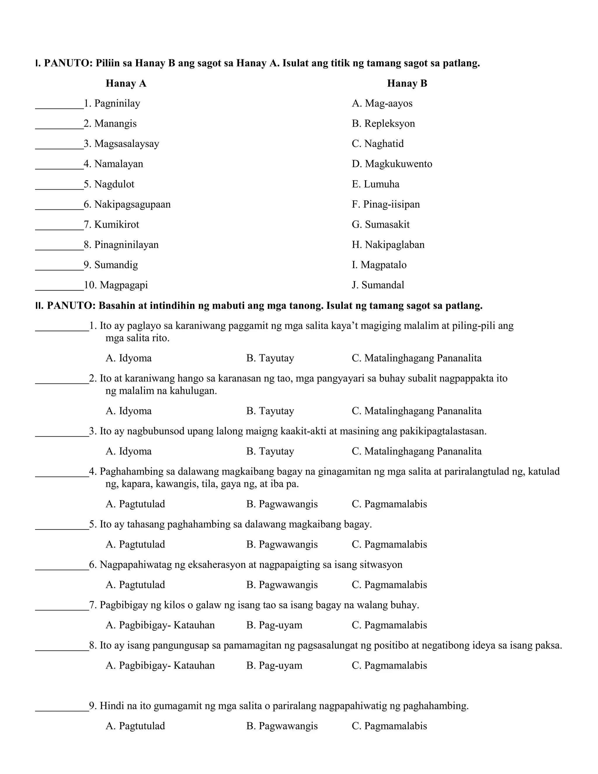 FILIPINO 10 HALIMBAWANG PAGSUSULIT Q1.docx