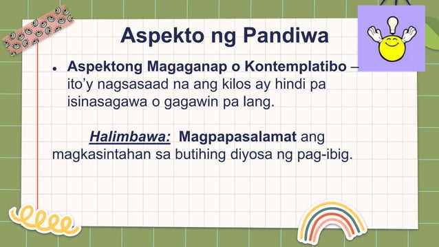 filipino 10 (Pokus at aspekto ng pandiwang Pandiwa).pptx | Space and ...