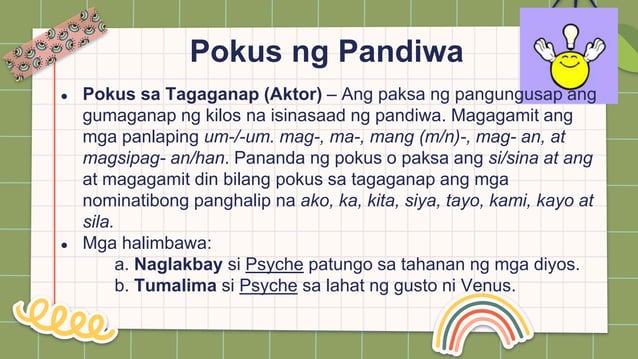 filipino 10 (Pokus at aspekto ng pandiwang Pandiwa).pptx | Space and ...