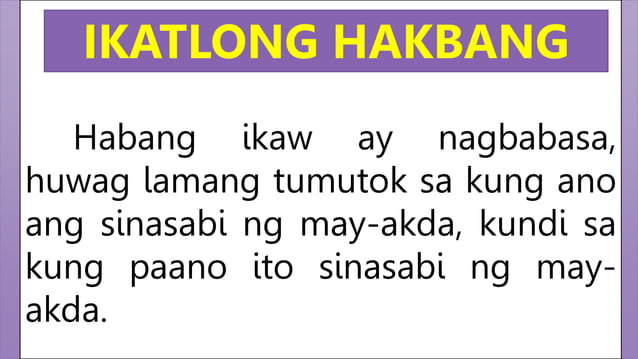 Mga Hakbang sa Pagbasa at Pagsusuri ng Teksto sa iba't ibang disiplina ...