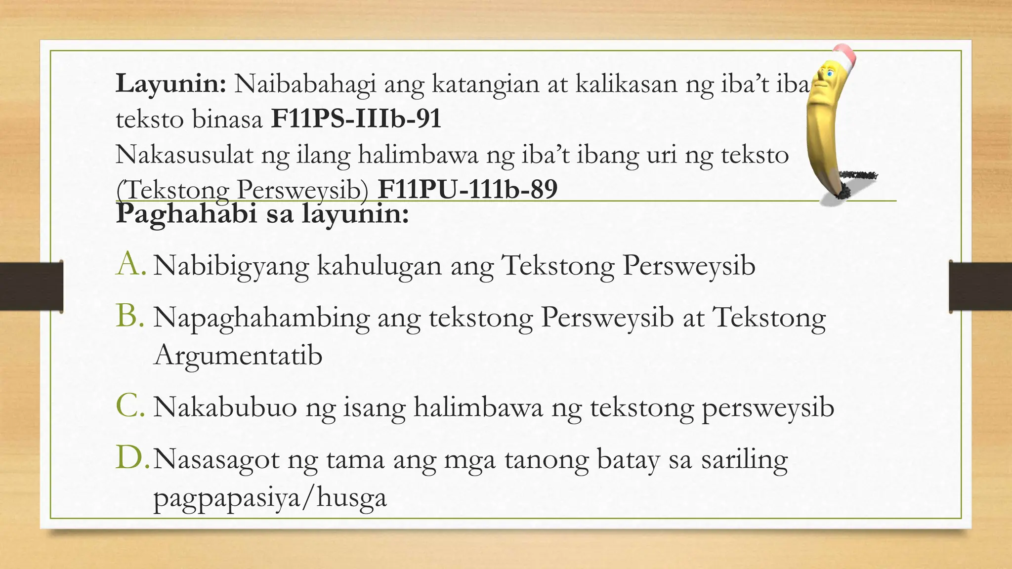 Filipino 11-COT1.pptx TEKSTONG PERSUWEYSIB | PPTX