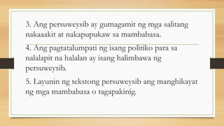 Filipino 11-COT1.pptx TEKSTONG PERSUWEYSIB | PPTX