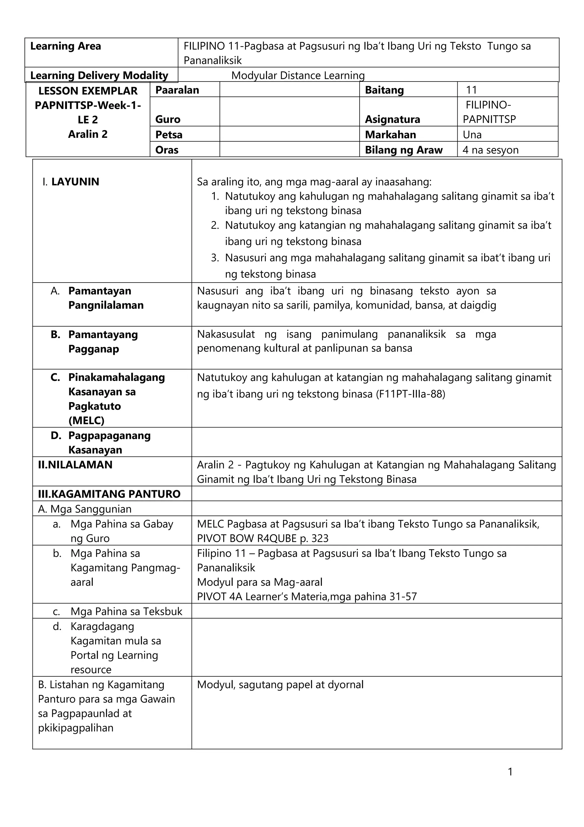 Filipino11-PAPNITTSP-Week1-LE2-Aralin-2.docx