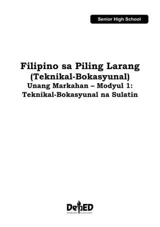filipino12 filipino sa piling larang techvoc | PDF