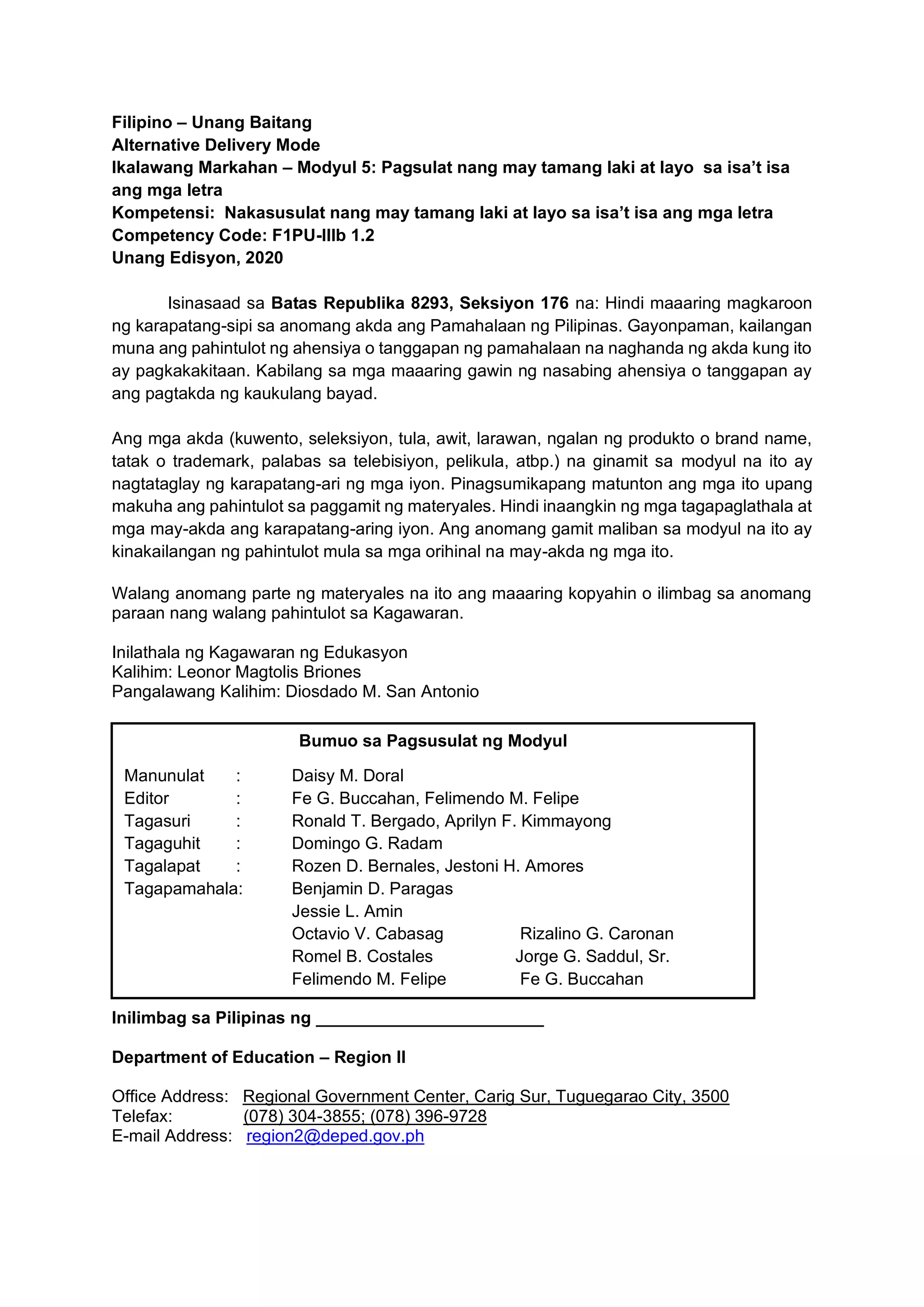 Filipino1_Q2_Mod5_Pagsulat-Nang-May-Tamang-Laki-at-Layo-sa-Isat-isa-ang ...