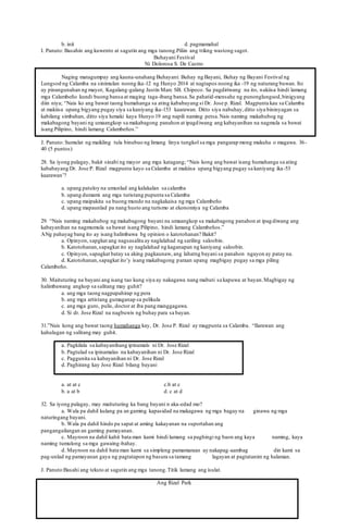 DIAGNOSTIC TEST FOR Filipino 2 | DOCX