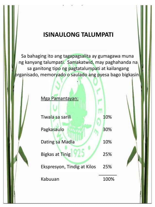 halimbawa ng ebalwasyon sa pagsasalita halimbawa ng ebalwasyon sa pagsasalita