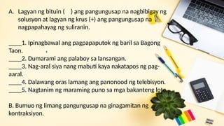 FILIPINO 2 PPT Q4 W9 Day 1 - 5 - Wastong Baybay, Bantas At Mekaniks Ng Pagsulat, Ugnayan Ng ...