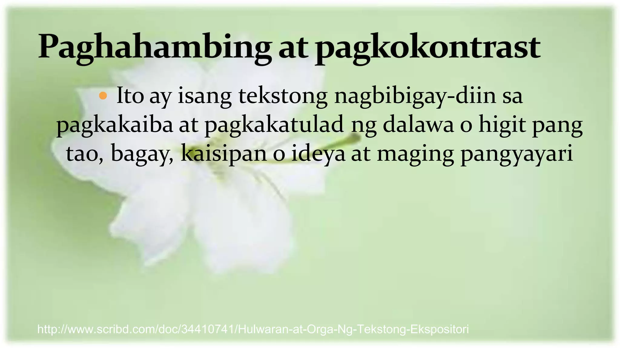 Filipino 2 Paghahambing at Pagkokontrast, Problema at solusyon & Sanhi at Bunga | PPTX