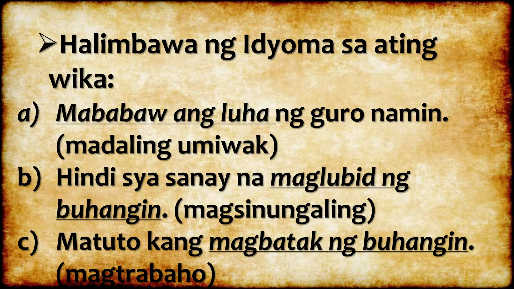 Pagpapahayag ng ideya sa matalinhagang istilo | PPTX