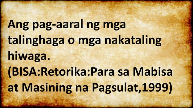 Pagpapahayag ng ideya sa matalinhagang istilo | PPTX