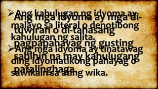 Pagpapahayag ng ideya sa matalinhagang istilo | PPTX