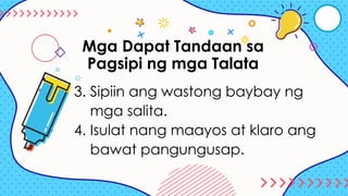 pagsipi o pagkopya ng isang talata grade3 | PPTX