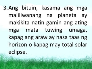 FILIPINO 3 PPT Q4 - Aralin 1 - Mga Bagay na Makikita sa Kalawakan.pptx